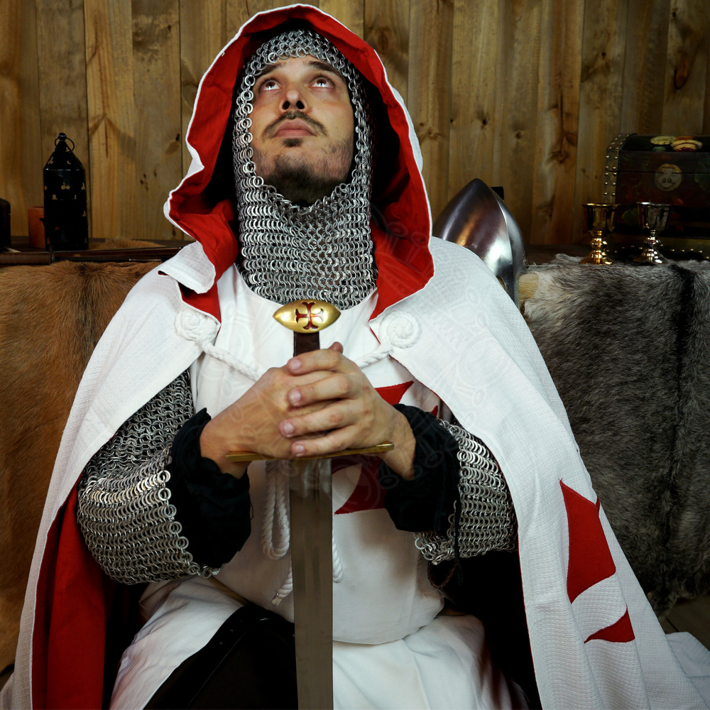 Templar Cape with Hood made of heavy cotton | Outfit4events