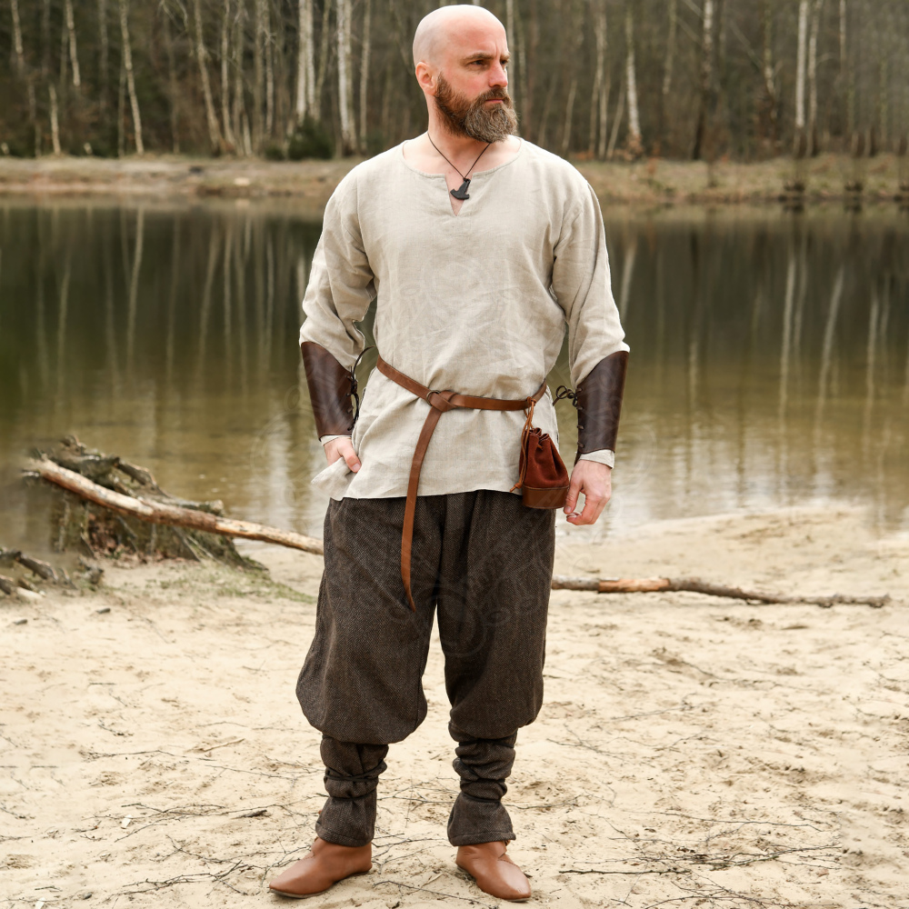 Viking Rus Trousers Tjore – Wool Blend, Herringbone, Brown | Outfit4Events