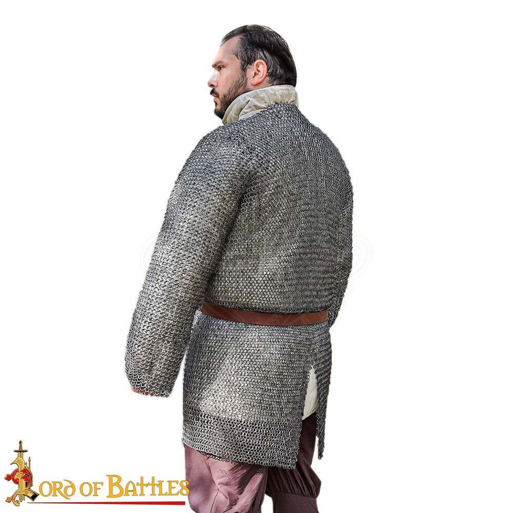 Chainmail Hauberk Steel Round Rings Dome Rivets Alternating Solid Flat ...