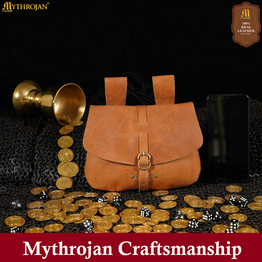 Medieval Leather Bag for SCA LARP reenactment & Ren fairs | Outfit4events