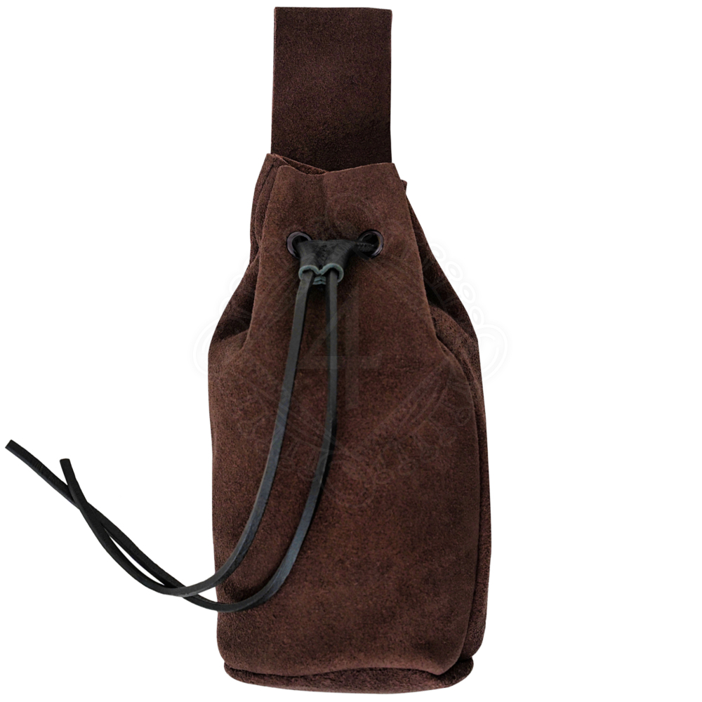 Medieval Drawstring Belt Pouch for SCA LARP re-enactment, Suede Leather ...