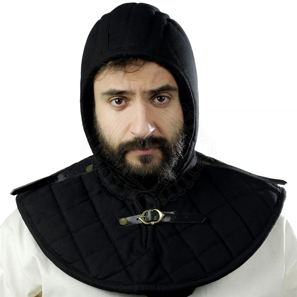 Medieval Padded Arming Cap with Collar | Outfit4events