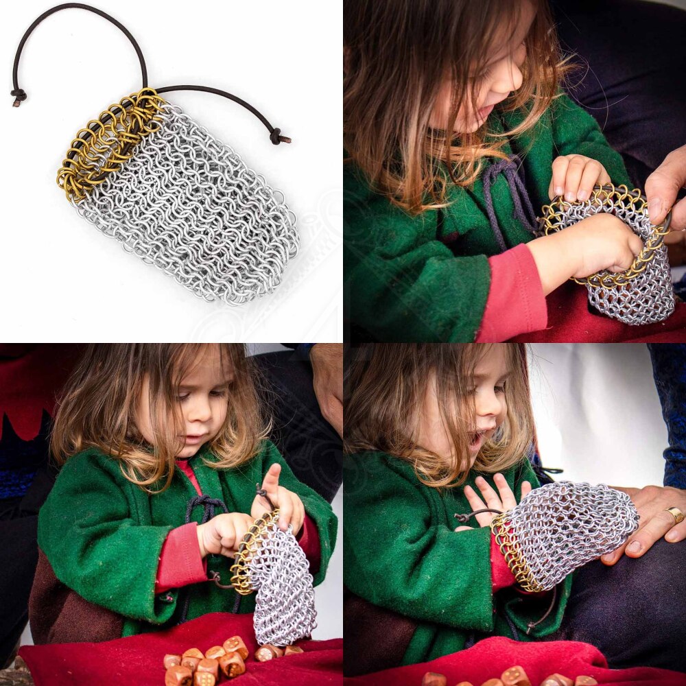 Dice Bag, Dice Pouch Made of Chainmail with Drawstring For LARP ...
