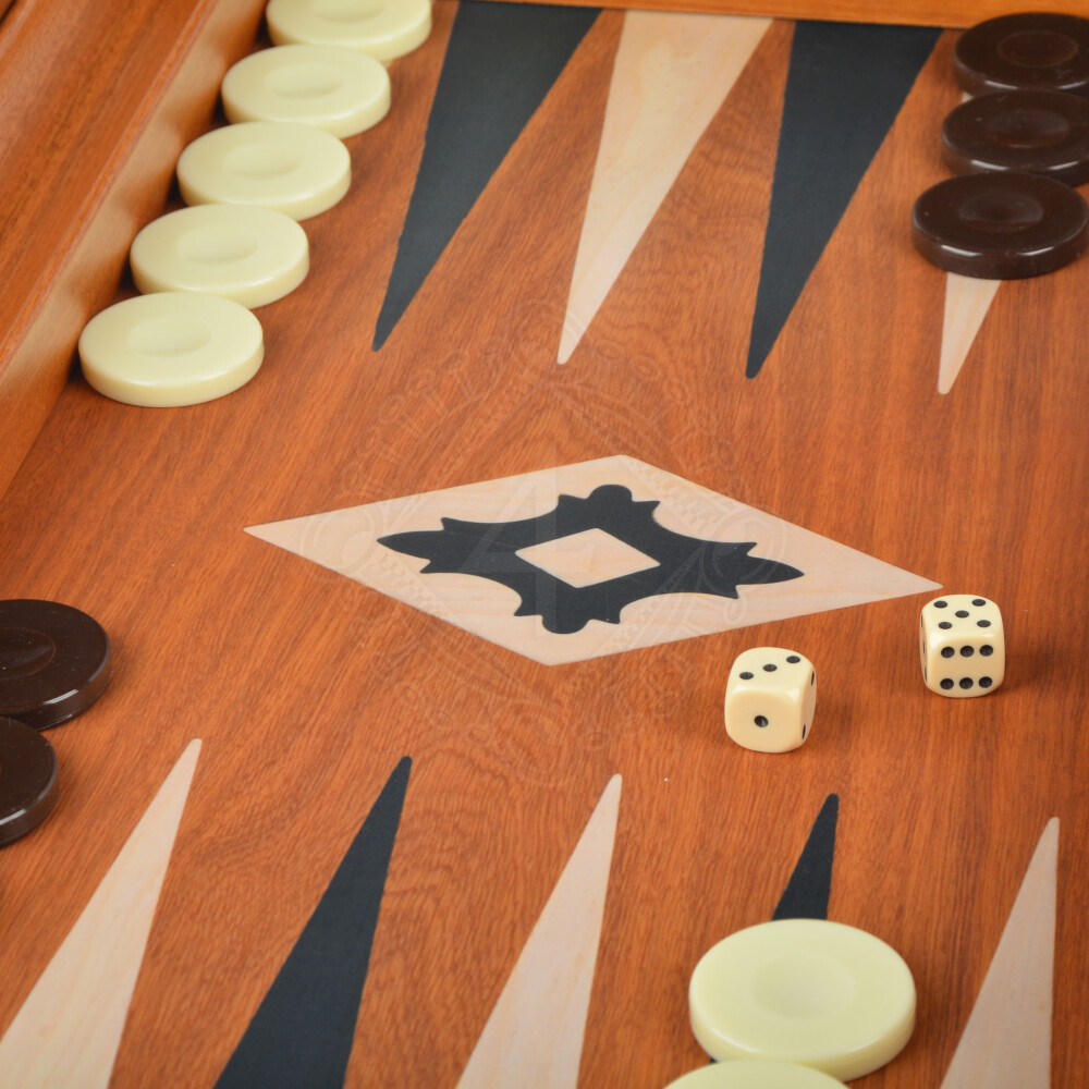 Mahogany Replica Backgammon with Side Racks | Outfit4events