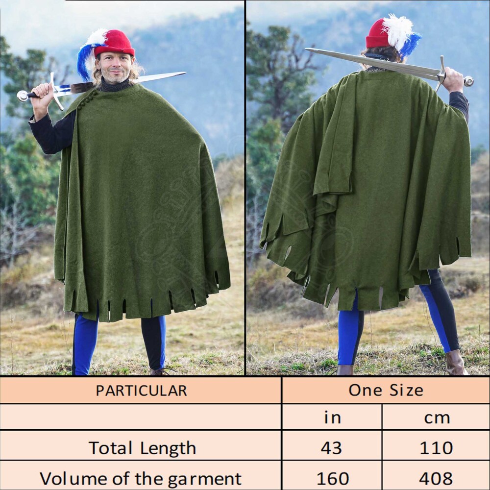 14-15th century Bocksten Men´s Medieval Cloak from 100% Wool ...