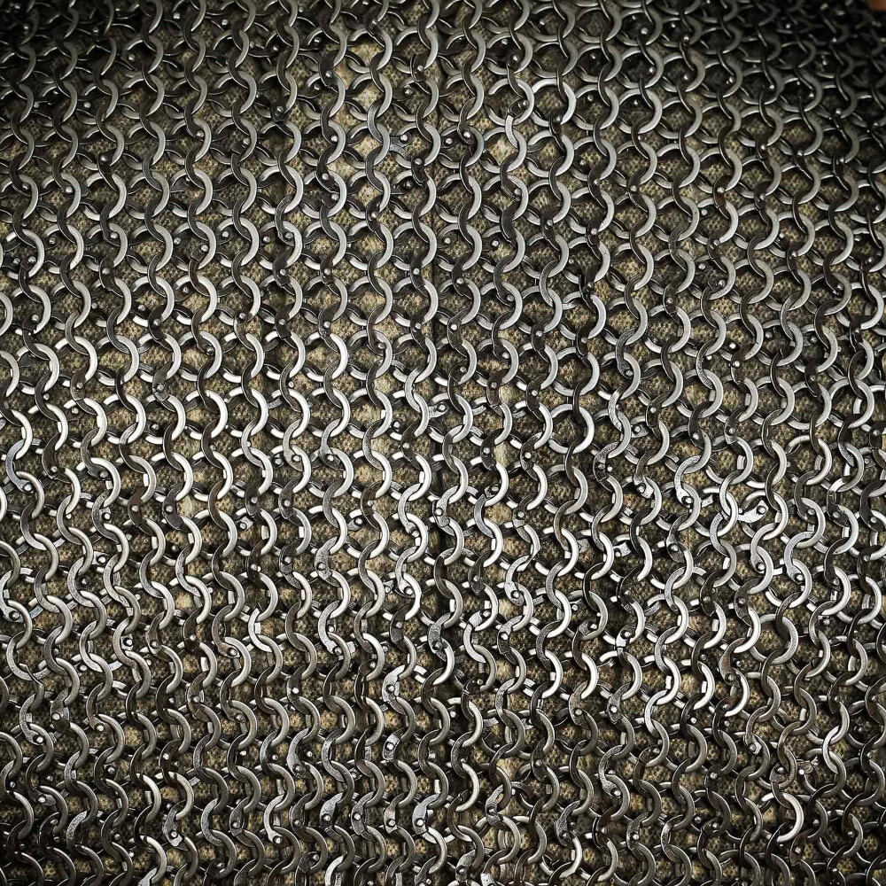 Stainless-Steel Chainmail Shirt with Half Sleeves, Riveted Flat Rings ...