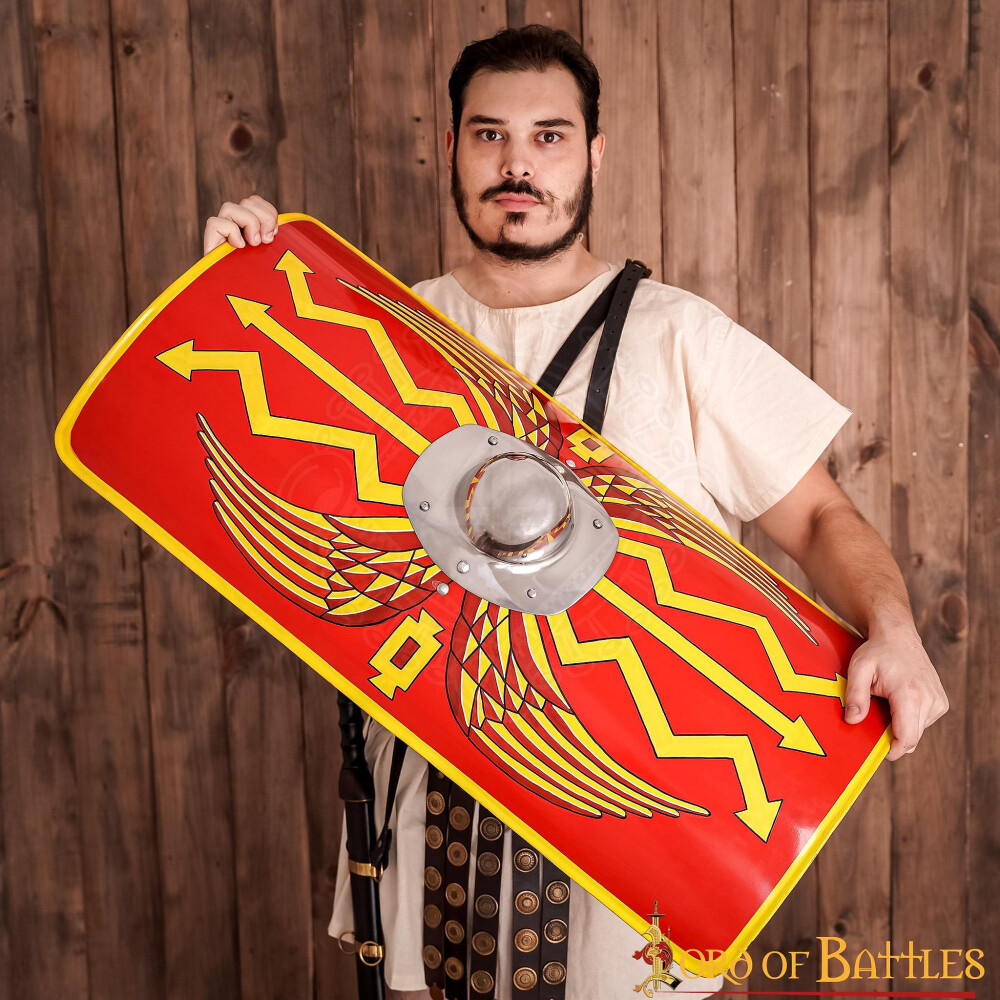 Ornamental Scutum Shield 76x51cm with Steel Umbo | Outfit4events