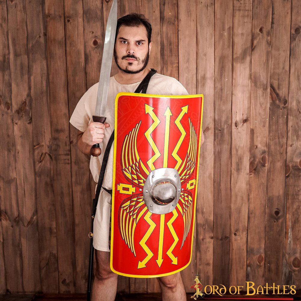 Ornamental Scutum Shield 76x51cm with Steel Umbo | Outfit4events