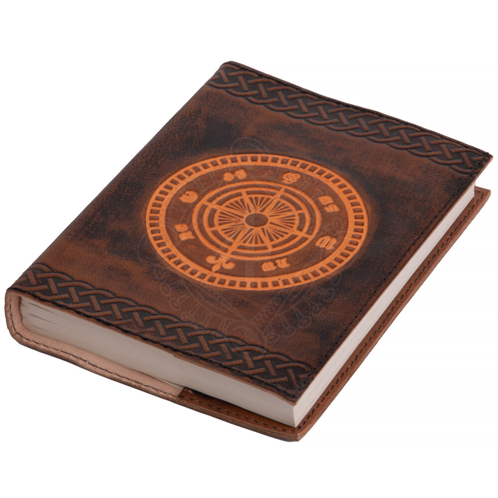 Leather notebook with nautical compass symbol | Outfit4events