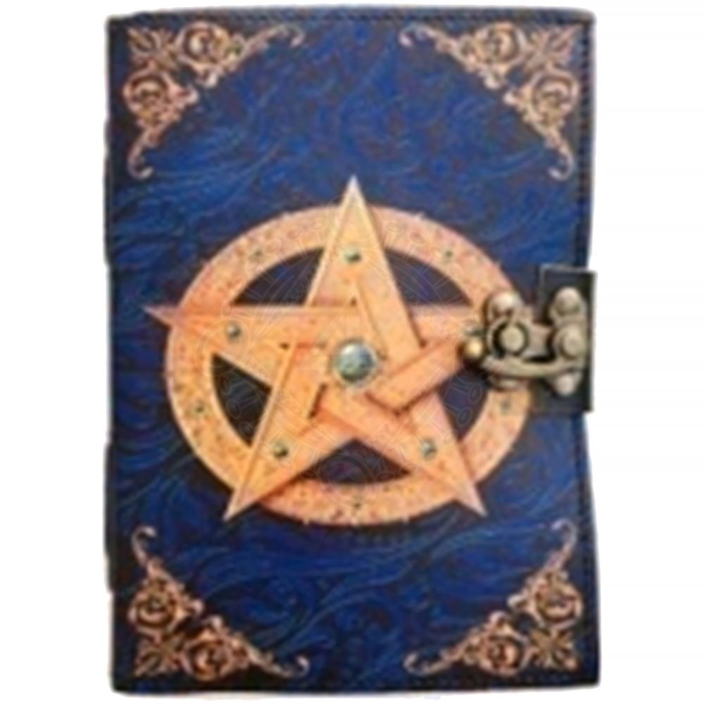 Leather diary with UV print "Spell book with pentagram” | Outfit4events