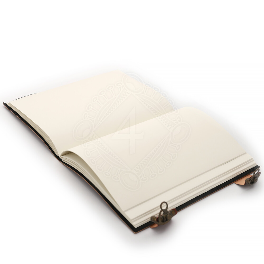 Antique Handmade Leather-Bound Notepad with Embossed Interlocking ...