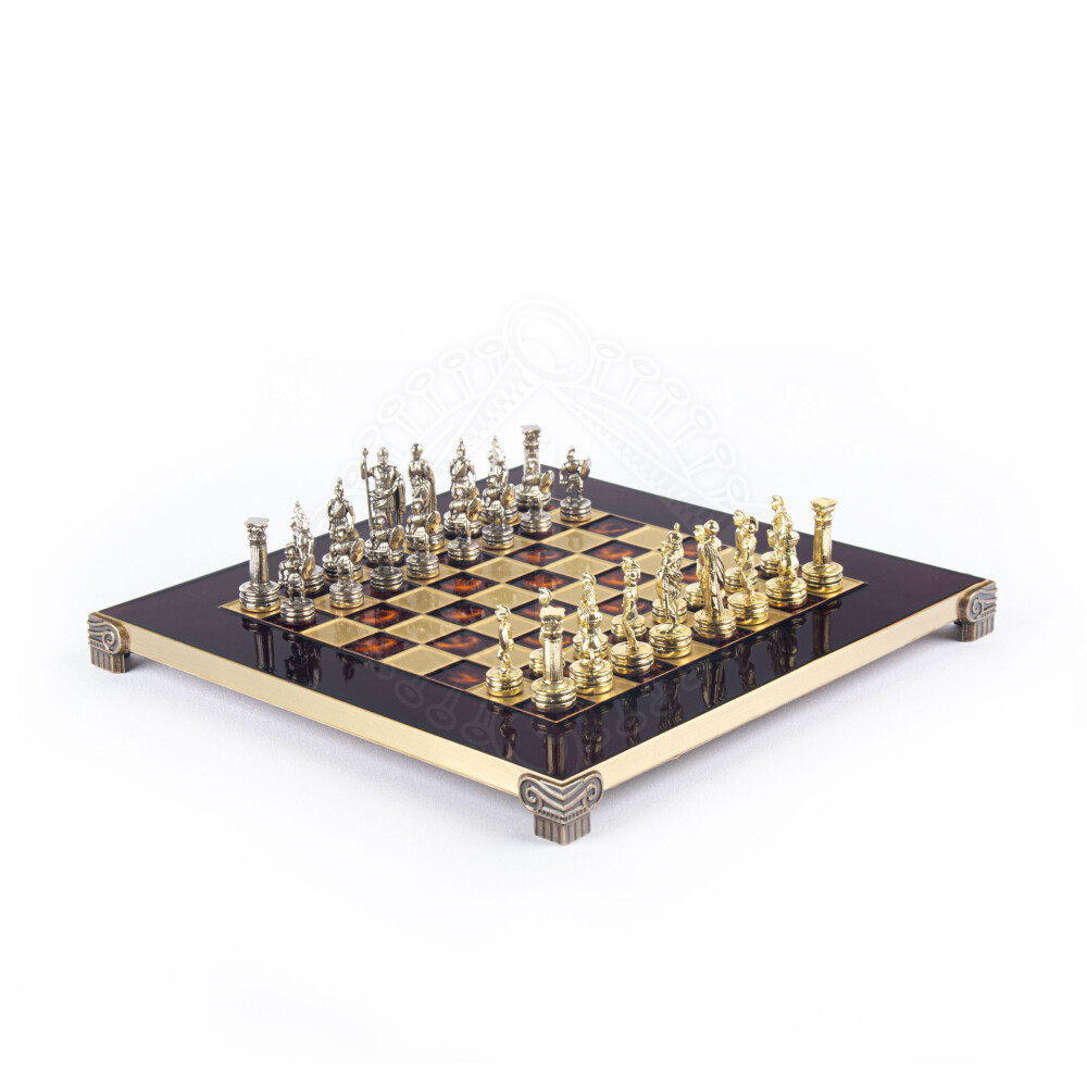 Greek Roman Period Chess Set with gold/silver chessmen and brass ...