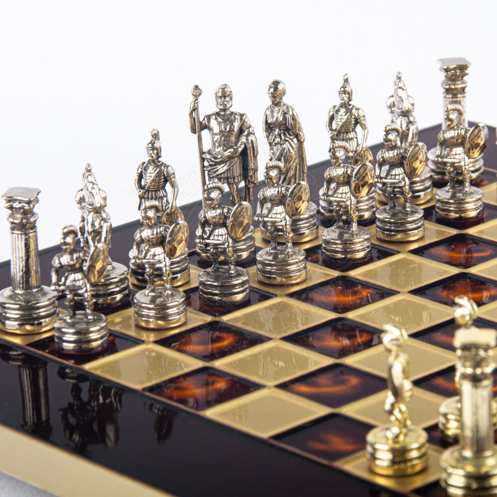 Greek Roman Period Chess Set with gold/silver chessmen and brass ...