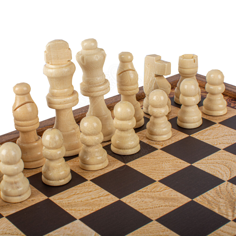 Šachy a Vrhcáby tradiční, souprava 2v1, 27x27 cm | Outfit4events