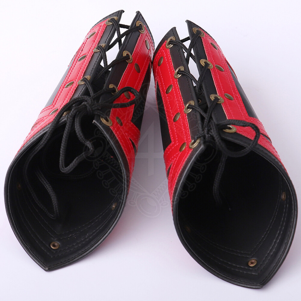 LARP Red and Black Leather Bracers | Outfit4Events
