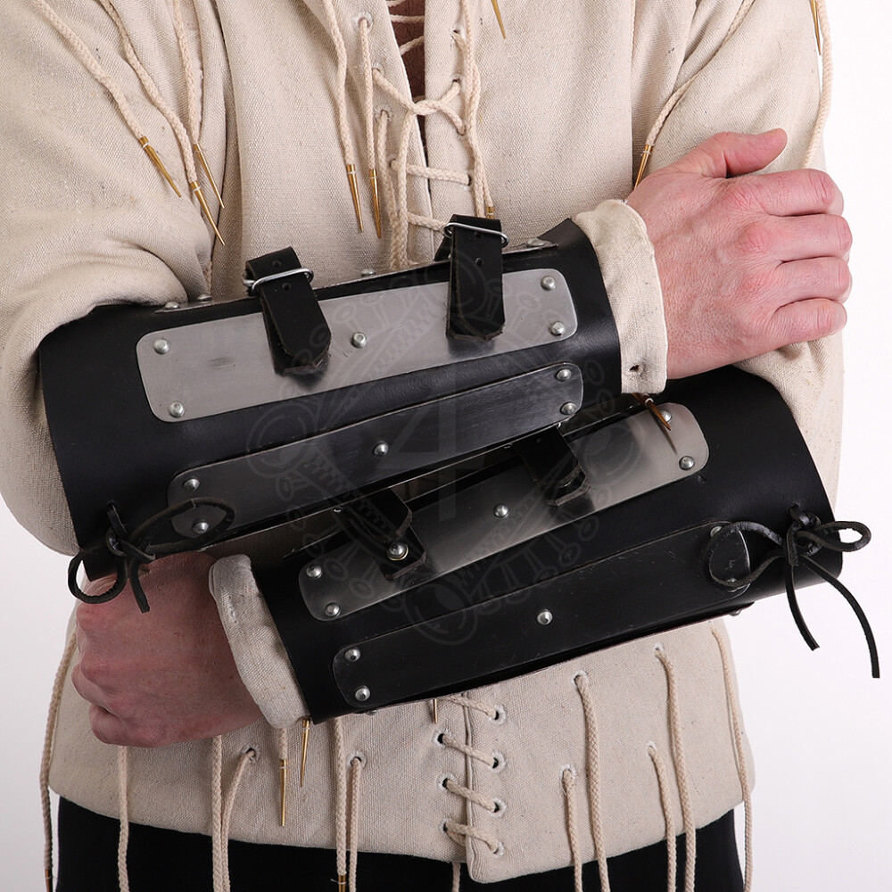 Leather and Steel Splinted Bracers | Outfit4events