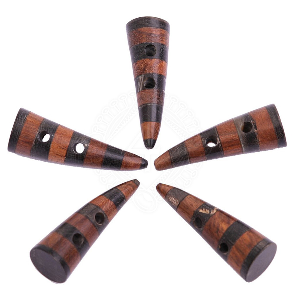 Striped Horn and Hardwood Toggle Buttons, set of 5 - Outlet | Outfit4events