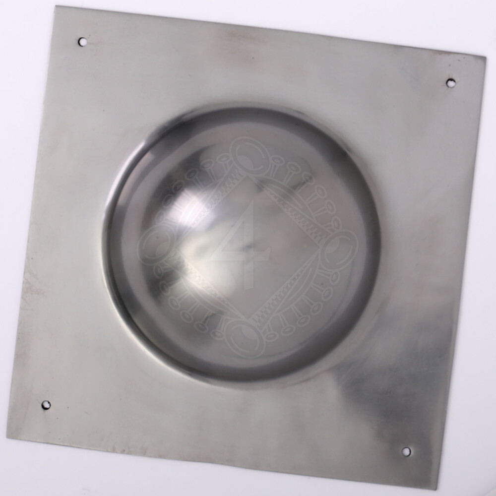 Square shield boss polished 22x22cm | Outfit4events