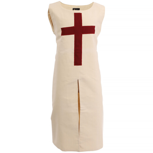 Crusader Tabard natural cotton with red cross | Outfit4events
