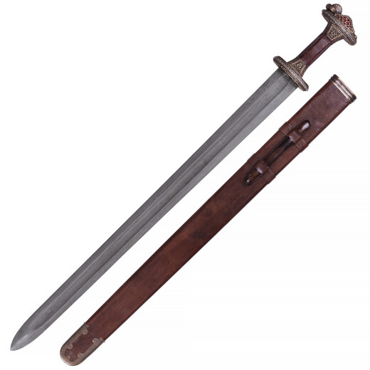 Vendel Period Sword with Scabbard, Brass Hilt, Damascus Steel ...