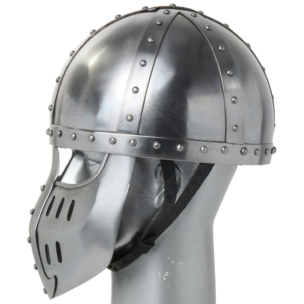 Late medieval helmet Spangenhelm with face plate - Size L | Outfit4Events