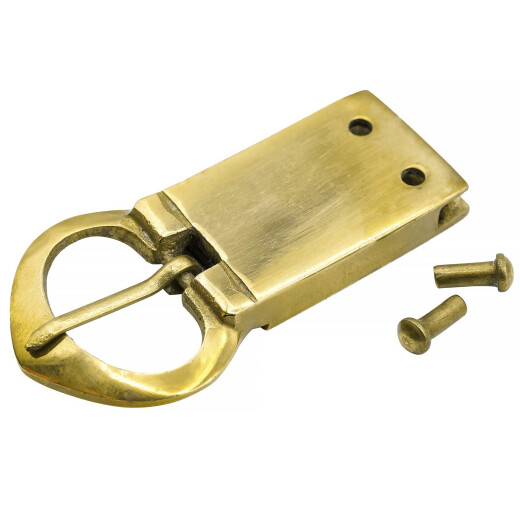 Belt buckle made of brass with chape and rivets | Outfit4events