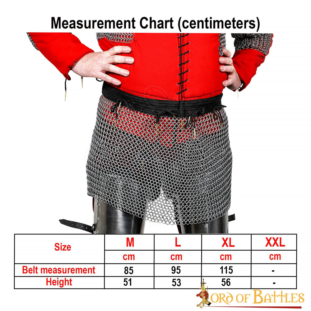 Chainmail apron, spring steel Butted round rings Ø9mm, Natural ...