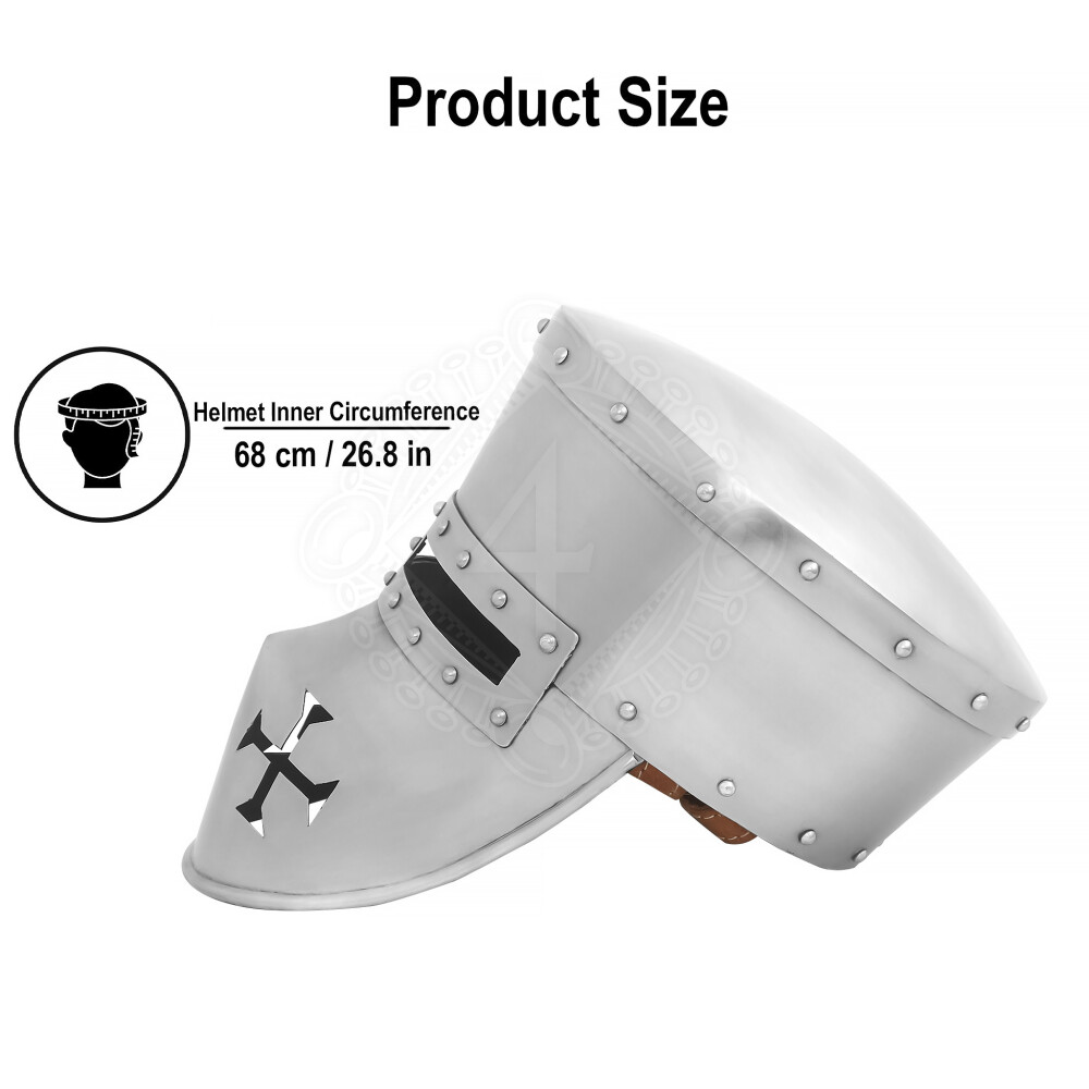 Kreuzfahrer Helm, früher Topfhelm mit festem Visier | Outfit4events