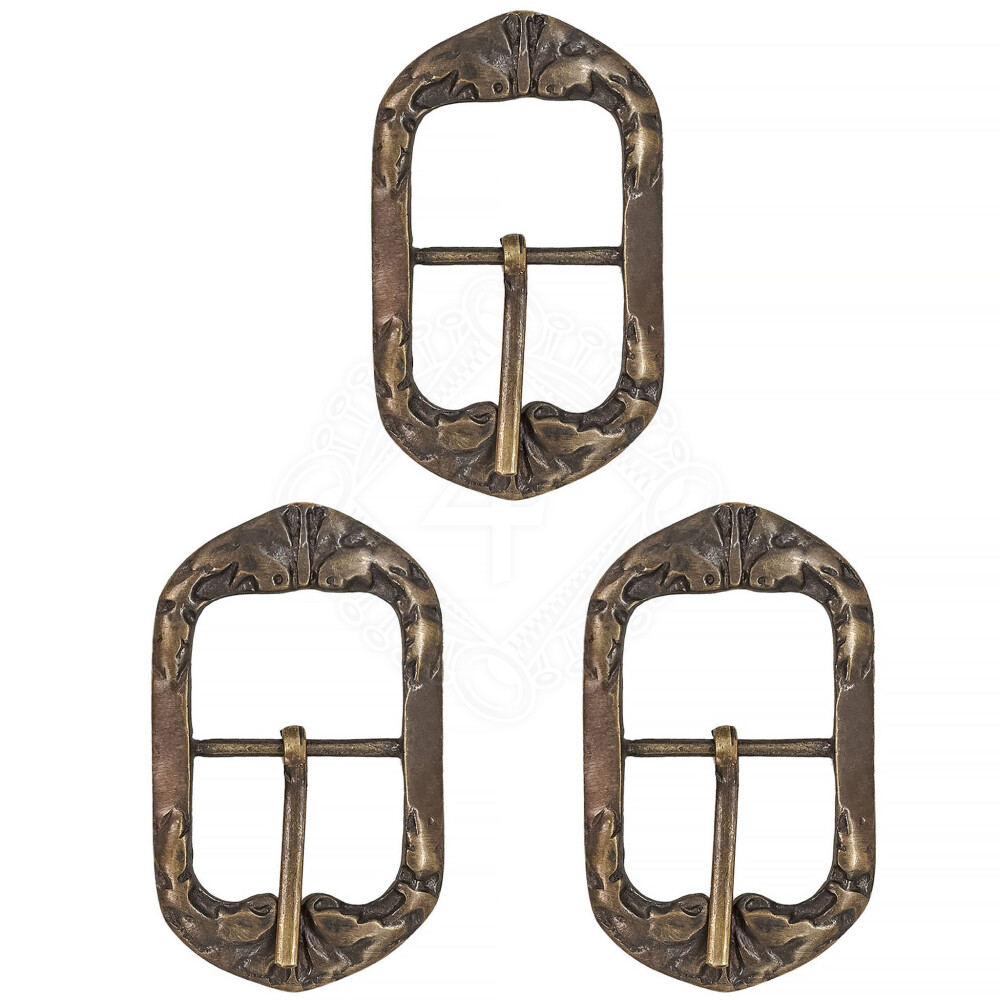 3pcs Rectangular-Oval Double-Loop-Buckles, Antique Brass, 3 sizes ...