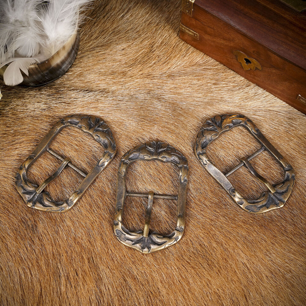 3pcs Rectangular-Oval Double-Loop-Buckles, Antique Brass, 3 sizes ...