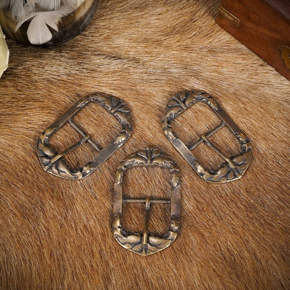 3pcs Rectangular-Oval Double-Loop-Buckles, Antique Brass, 3 sizes ...