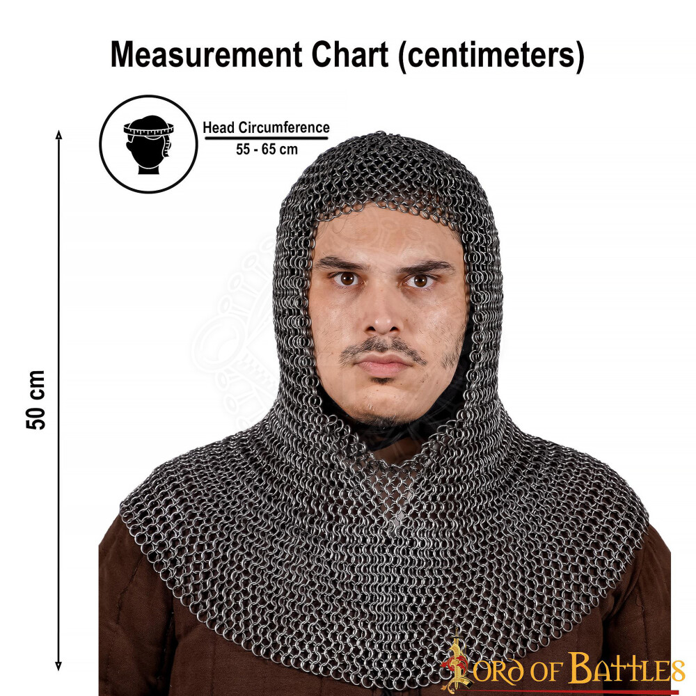 Chainmail Hood Coif Butted Round Wire Ø10mm | Outfit4events