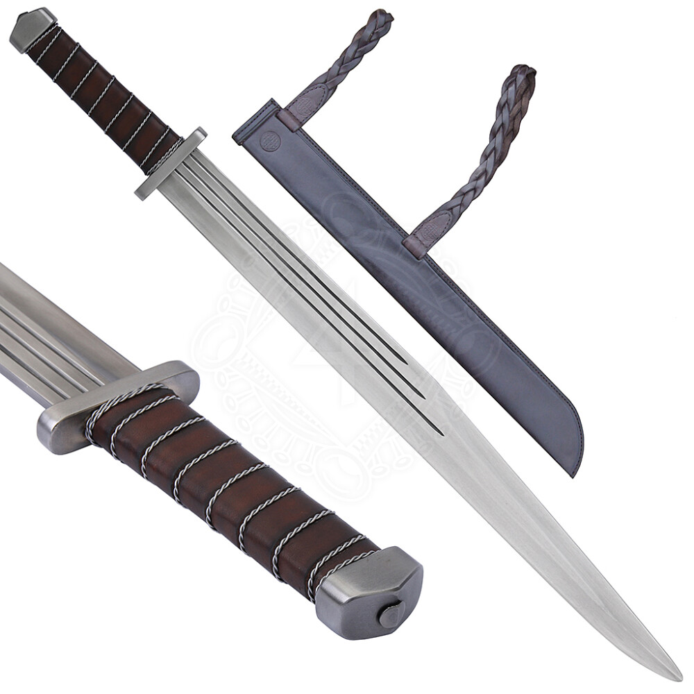 Langsax Beowulf mit Scheide, Schaukampfklasse B - schwarzes Leder ...