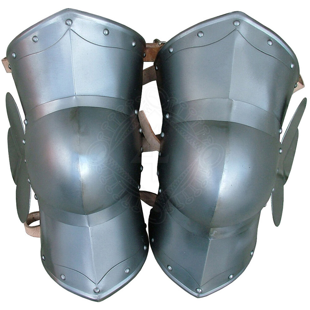 Pair of poleyns - XL, 1.5mm Gauge 16, brushed, matt finish | Outfit4Events