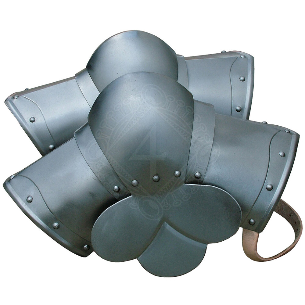 Pair of poleyns - XL, 1.5mm Gauge 16, brushed, matt finish | Outfit4Events