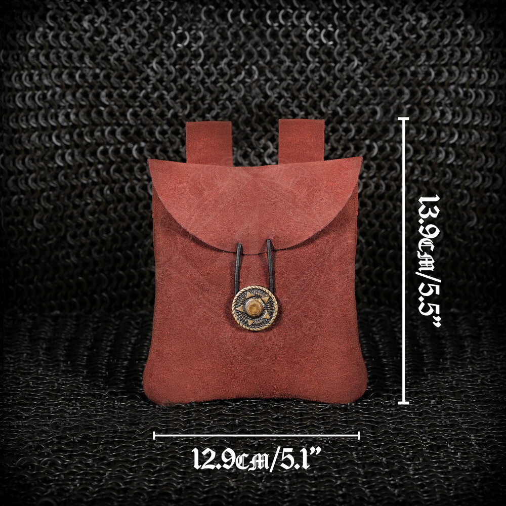 Medieval suede belt pouch 13x13cm | Outfit4events