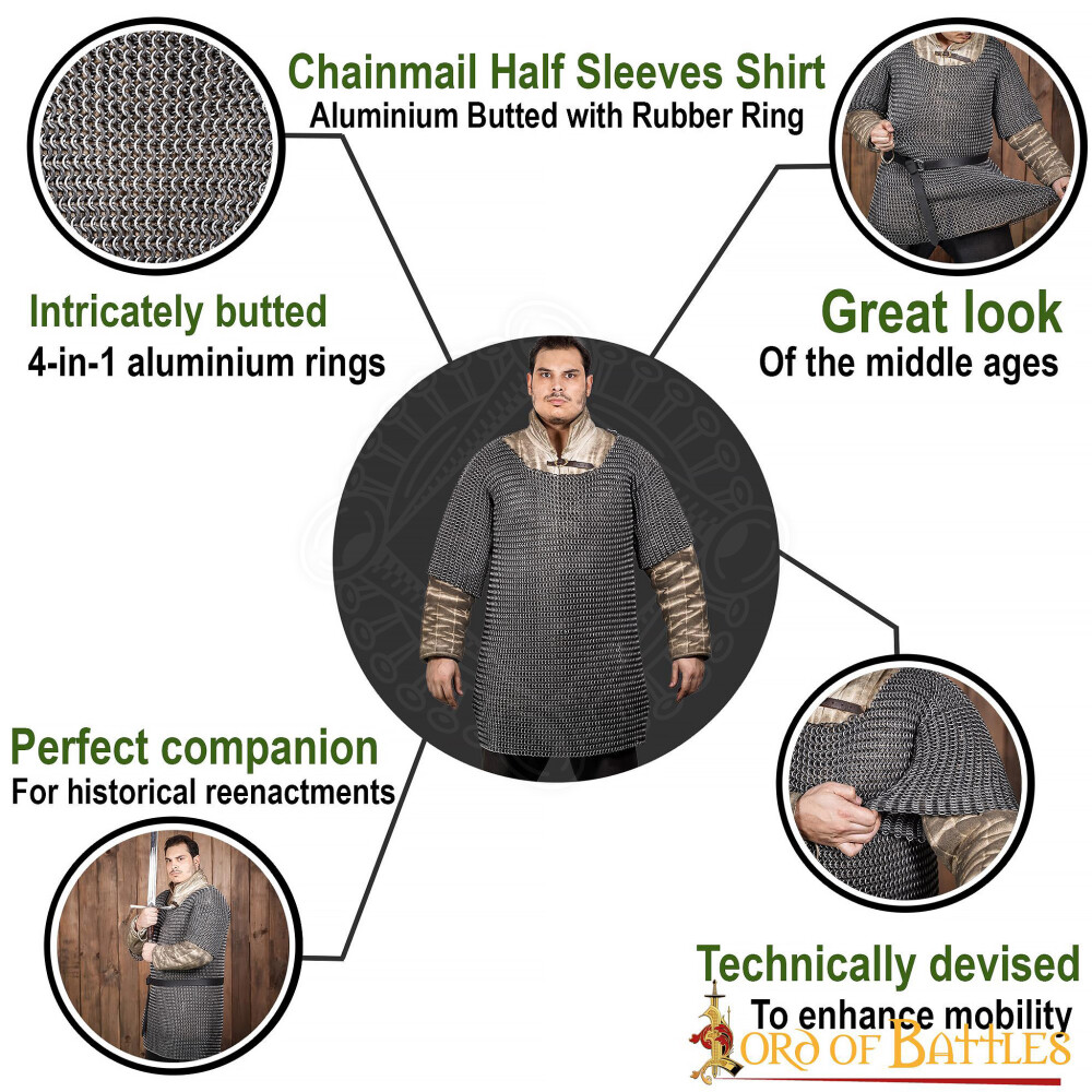 Lightweight Chainmail Shirt from Butted Round Aluminium and Rubber ...