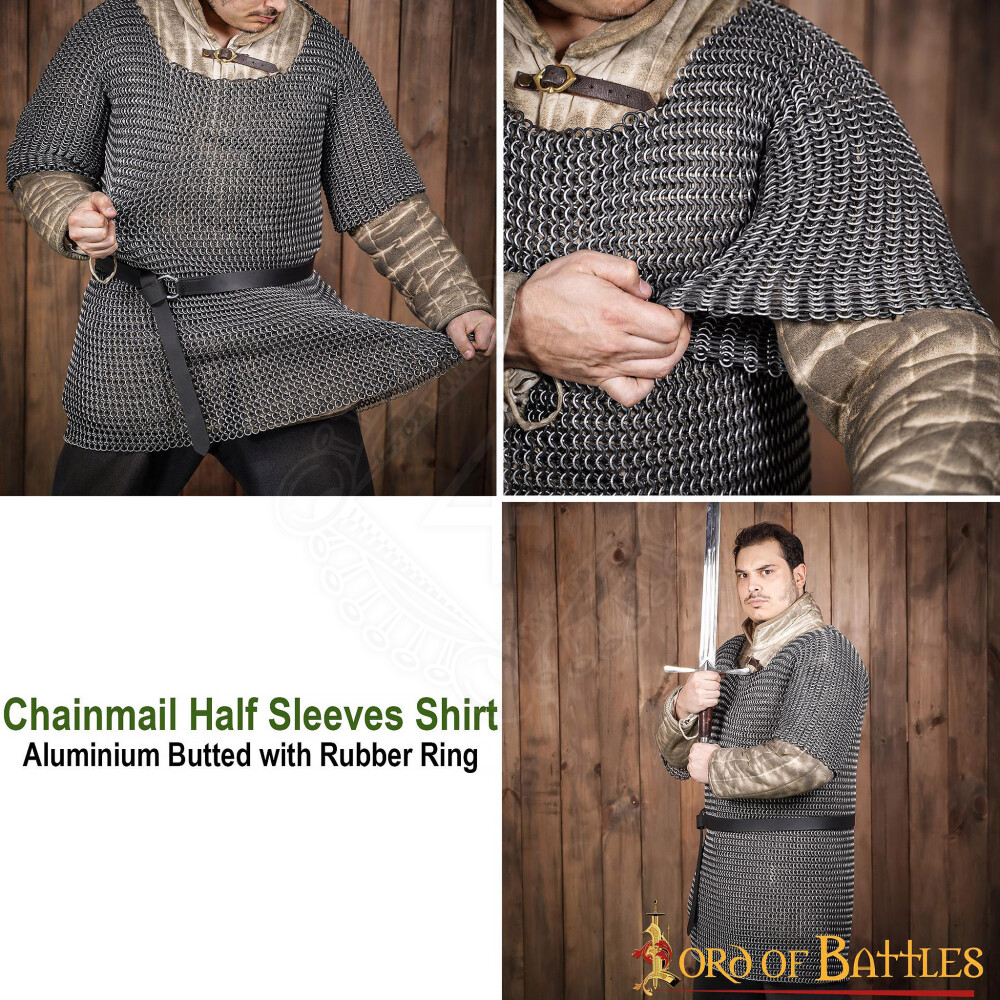 Lightweight Chainmail Shirt from Butted Round Aluminium and Rubber ...