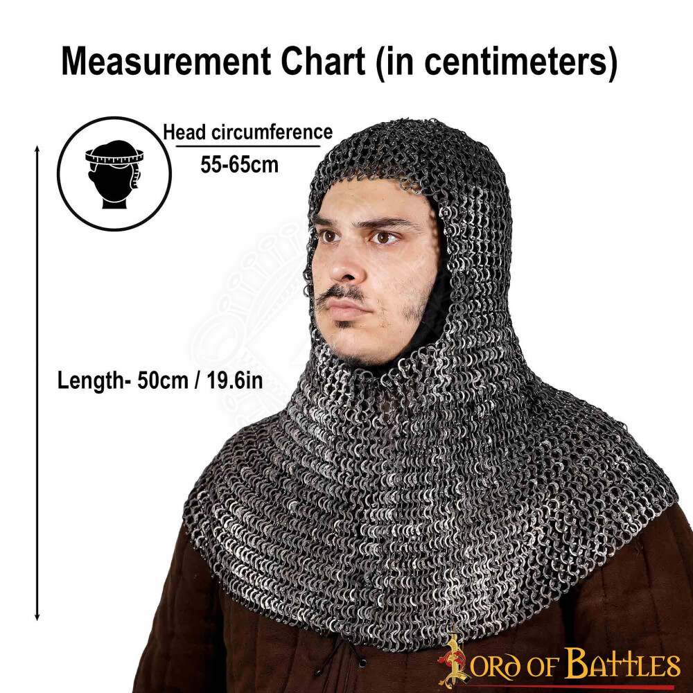 Chainmail Coif from Flat Titanium Rings | Outfit4events