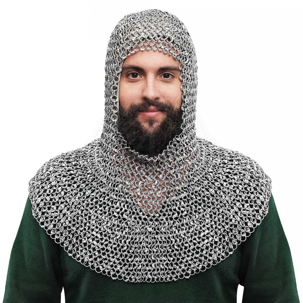 Aluminium Chainmail Coif Round Ring Round Riveted, 10mm 16gauge ...