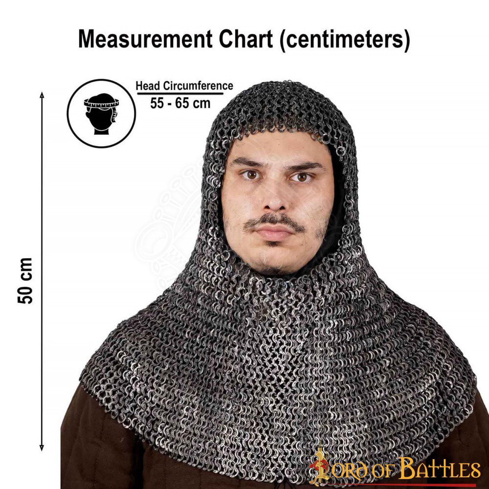 Chainmail Coif, Round Ring Dome Riveted, ID 10mm, Mild Steel ...