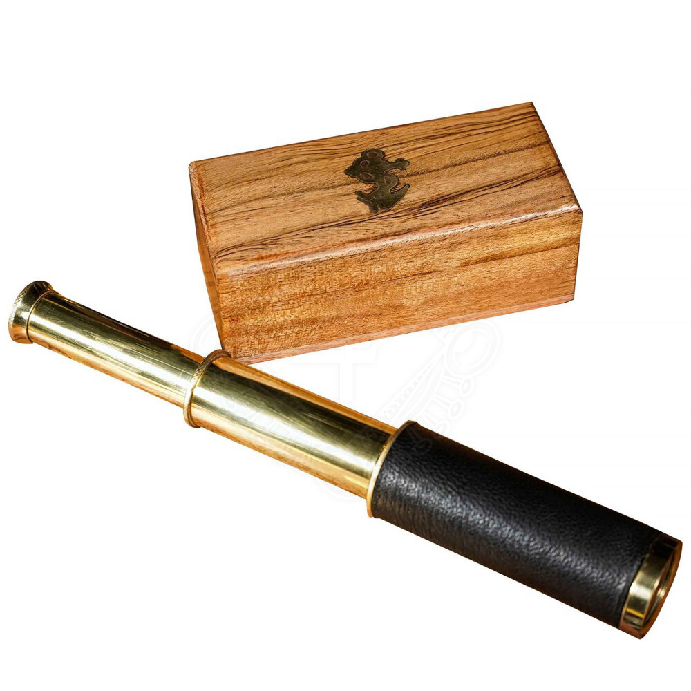 Mini Pirate Spyglass Telescope Brass, Colapsable Hand Telescope ...