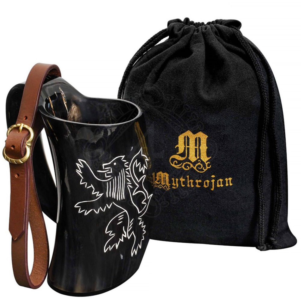 Drinking Tankard 450ml with Buckled Leather Strap | Outfit4events