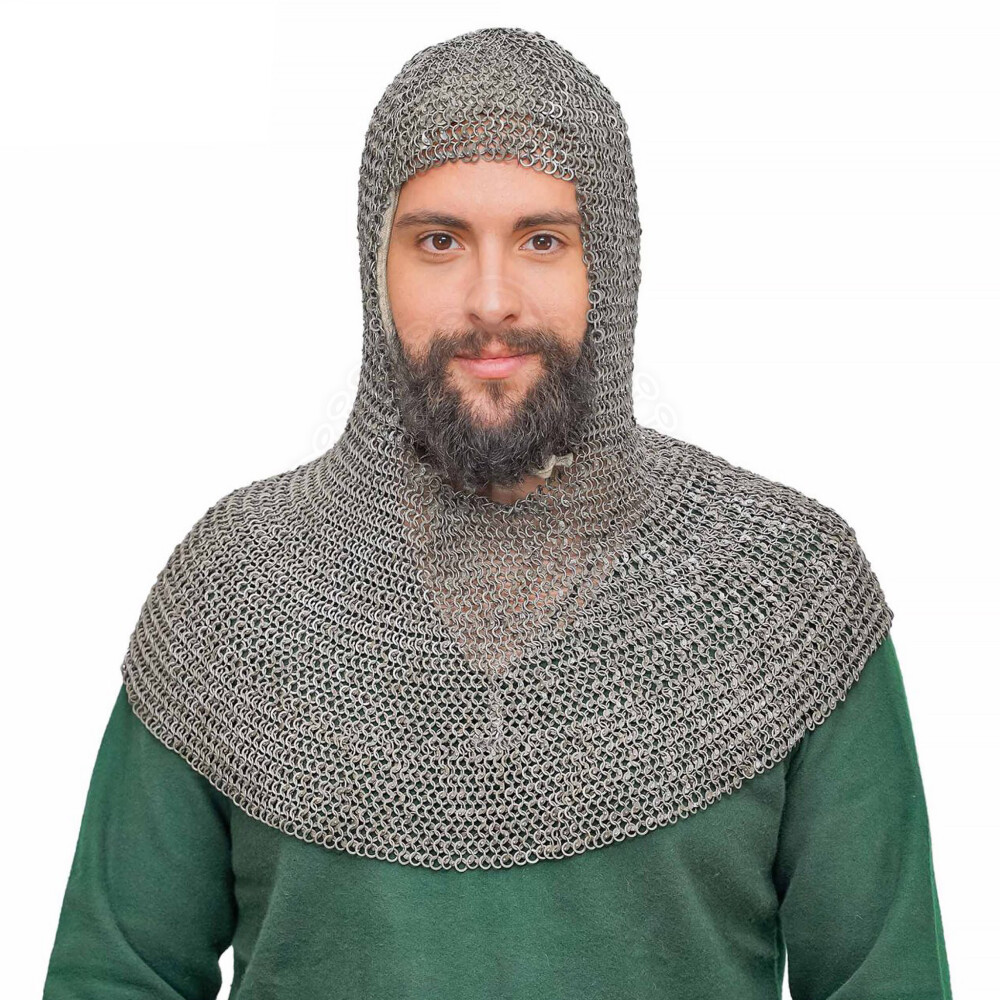 Chainmail Coif Mild Steel Round Ring Round Riveted 6mm 18g | Outfit4events