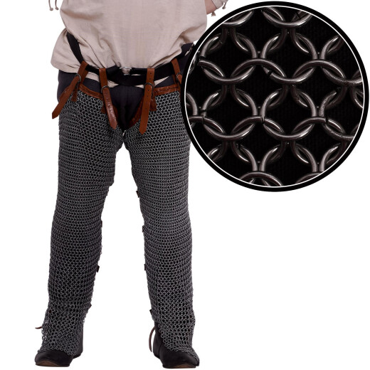 Chainmail Leggings, Medieval Chausses, Butted, ID 9mm, Spring Steel | Outfit4events