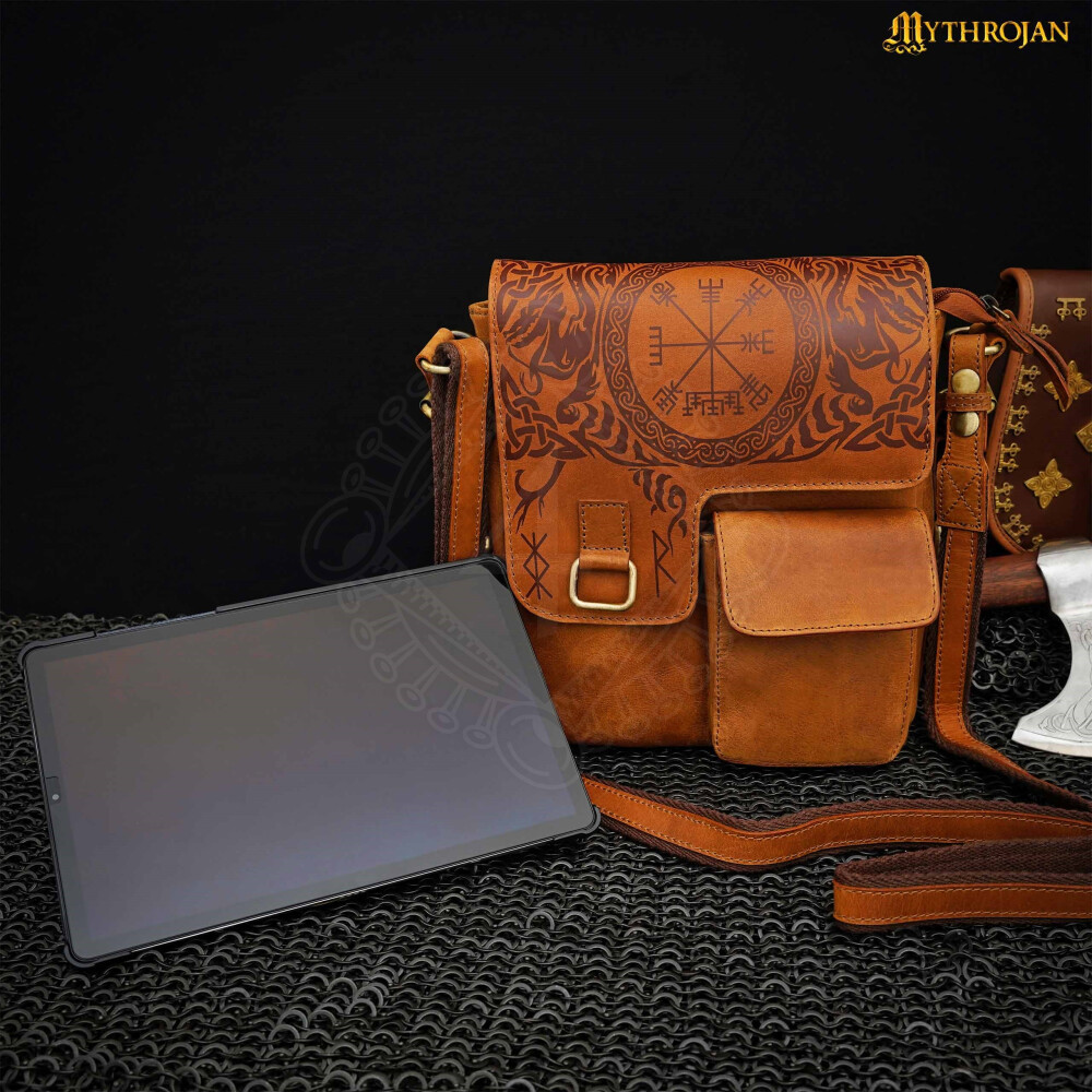 Real Leather Messenger Bag Vintage Celtic iPad Tablet Bag | Outfit4events