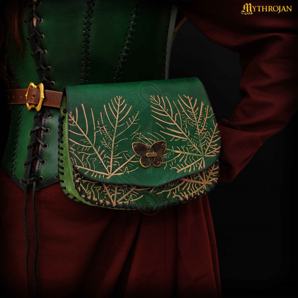 Elven Leather Belt Pouch “Forest grace” 225x190mm | Outfit4events