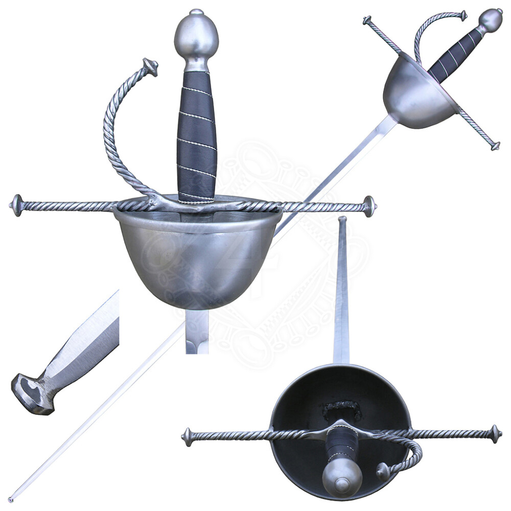 Spanish cup hilted rapier wit buttoned tip | Outfit4events