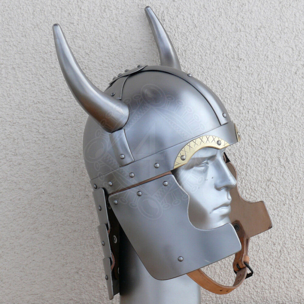 Fantasy Viking helmet with brass eyebrows | Outfit4events
