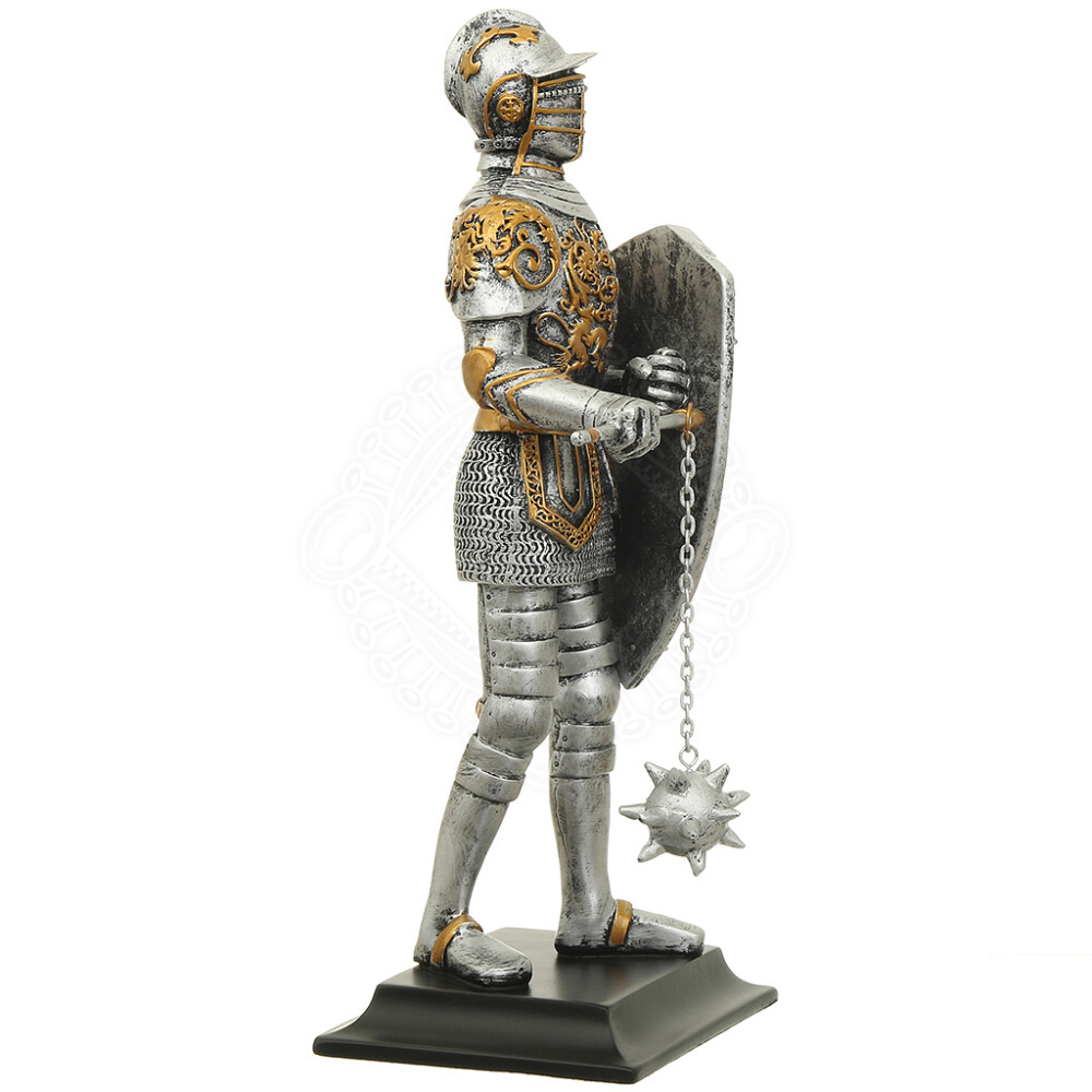 Resin Statue armored Knight with flail and shield, 33cm | Outfit4events